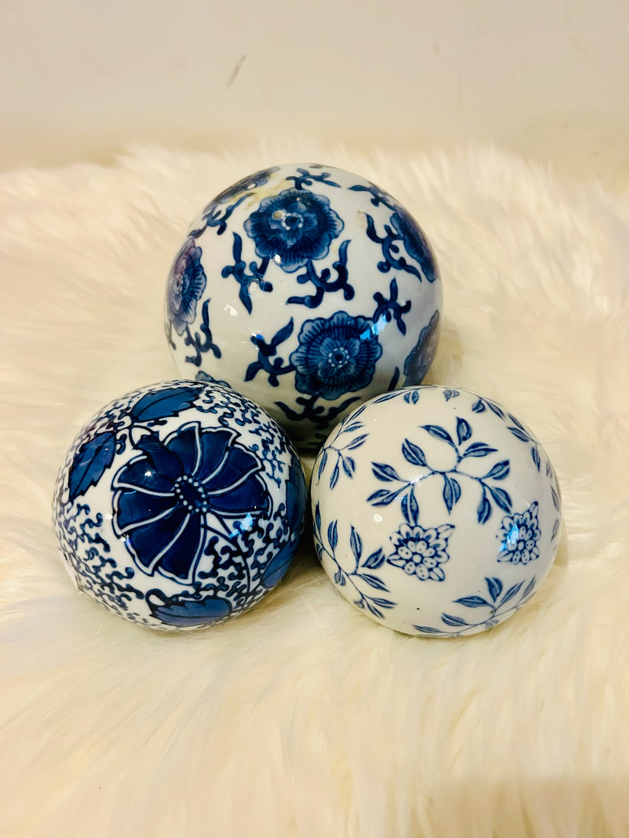 Vintage Japanese Porcelain Oriental Floral Designed Spheres Sphere ...