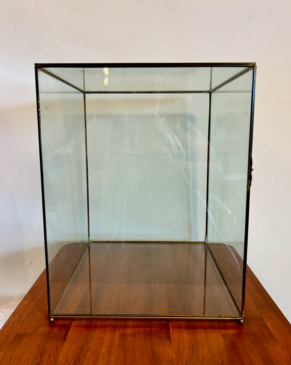Square Gold-Metal Frame Glass Display Box – Sunbeam Vintage