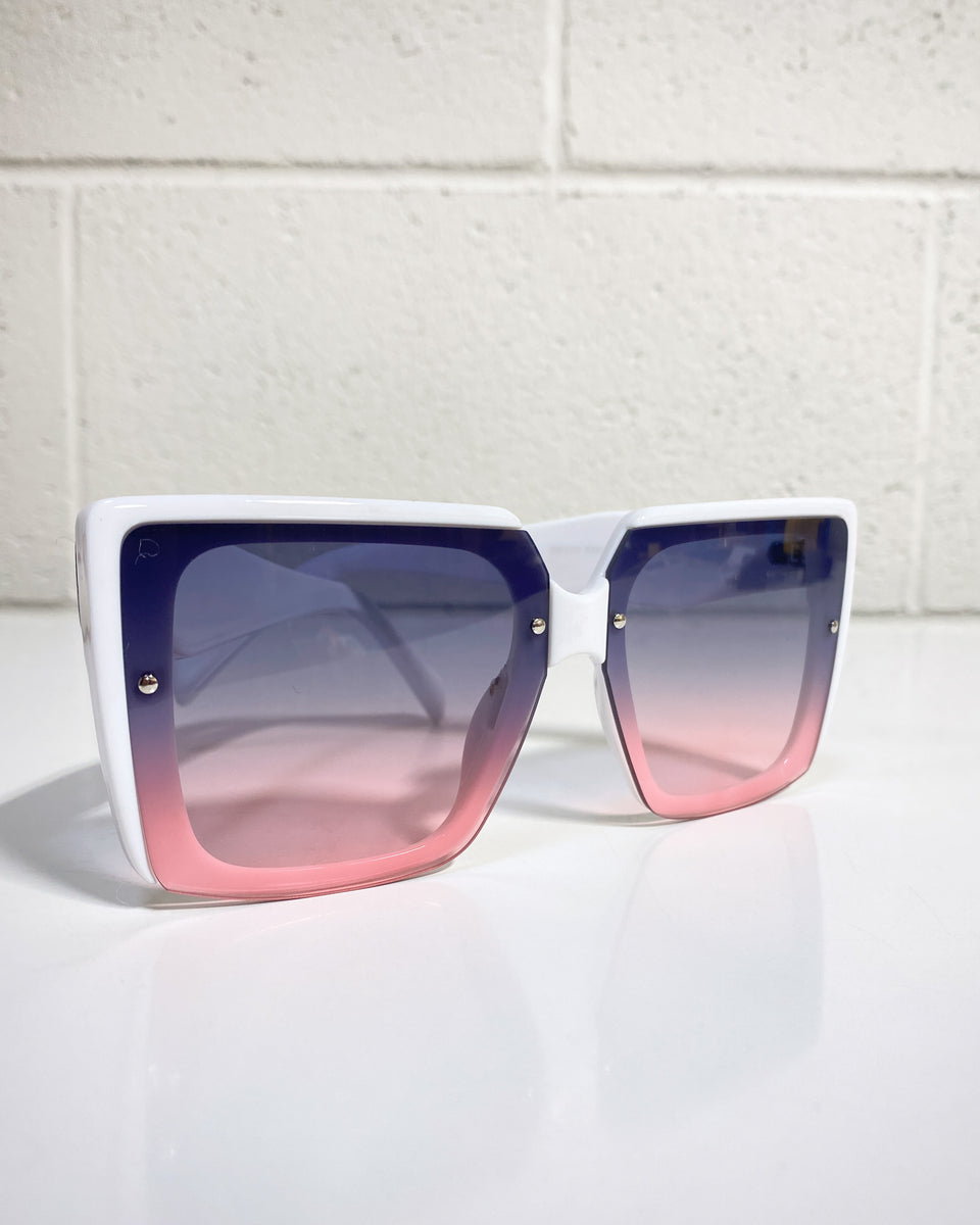Oversized Square Sunnies in Rose – Sunbeam Vintage