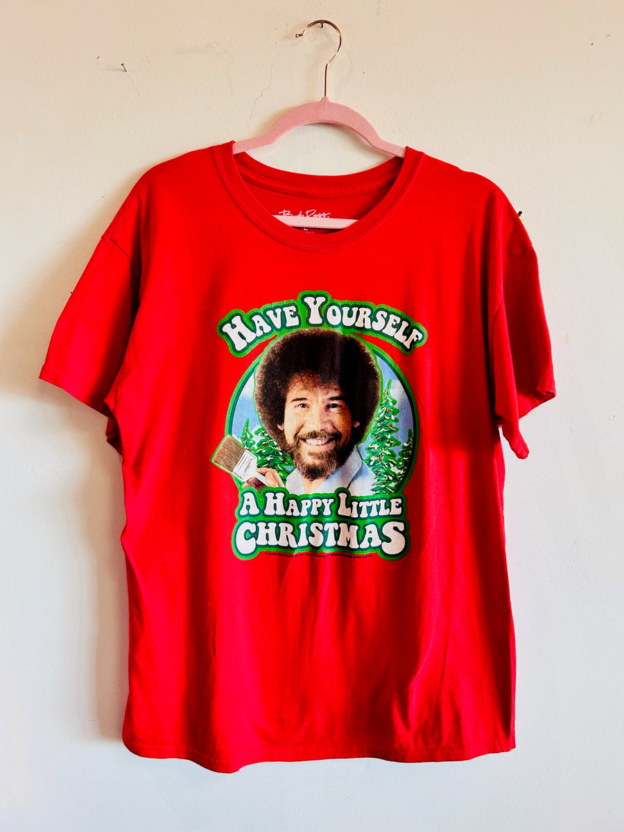 Bob Ross “A Happy Little Christmas” Red Shirt – Sunbeam Vintage