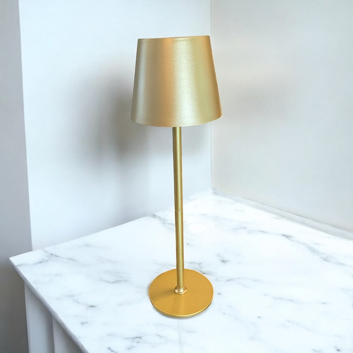 Matte Gold Cone Shaped Modern table lamp – Sunbeam Vintage