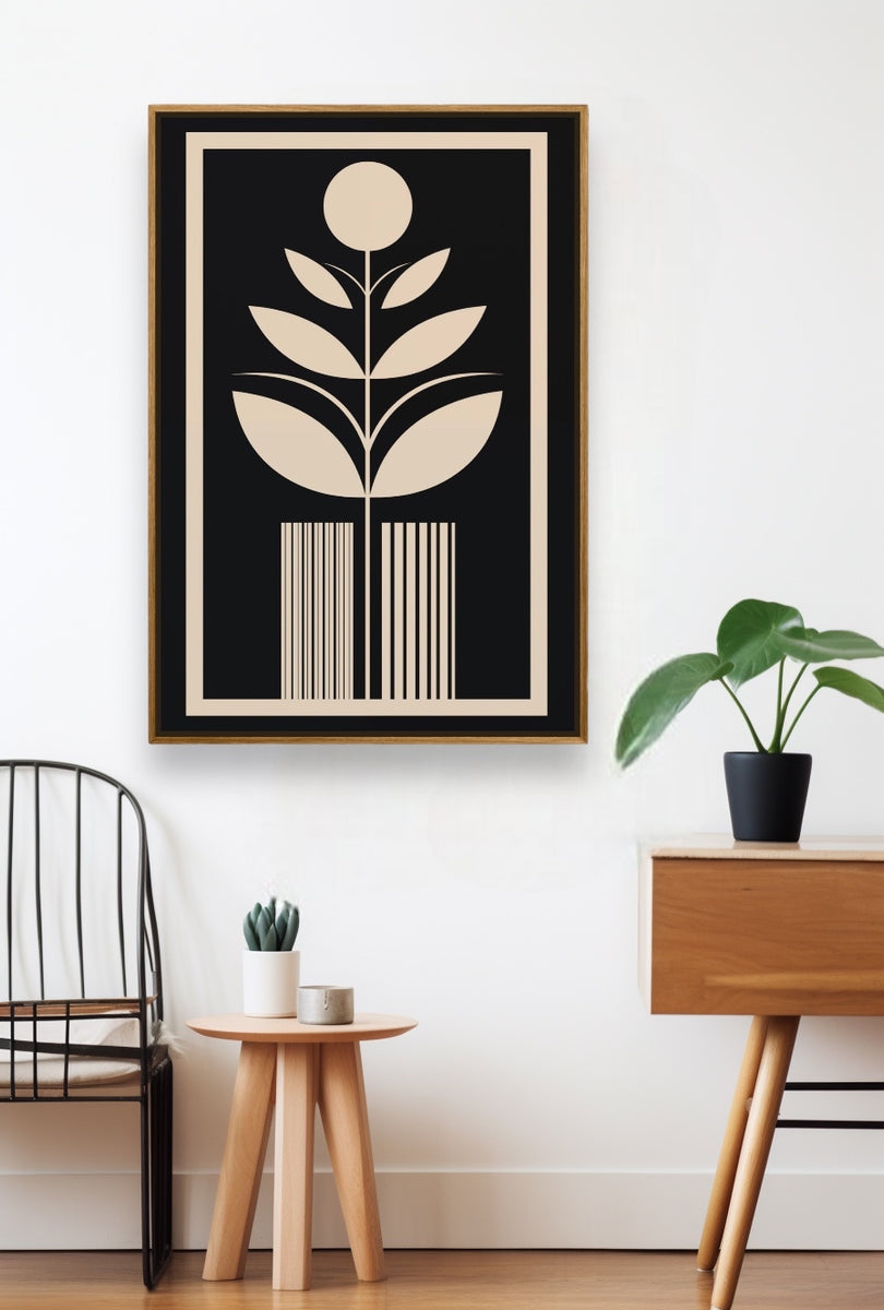 Black Abstract Floral Art Print – Sunbeam Vintage