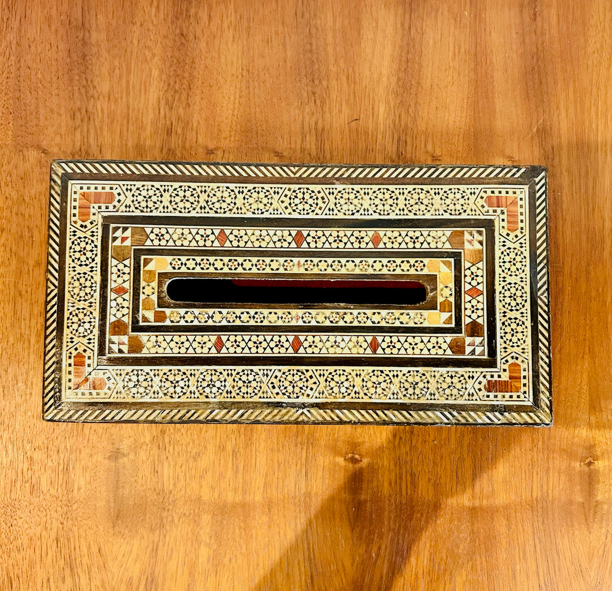 Mosaic Handmade Wood Marquetry Inlay Tissue Box – Sunbeam Vintage