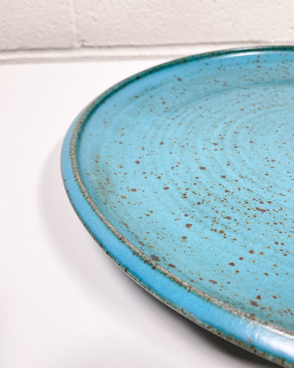 Vintage Turquoise Stoneware Plate – Sunbeam Vintage