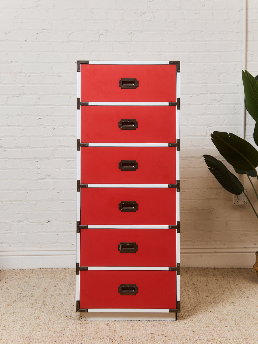 Vintage 1970s Colormates Tallboy Dresser: Mid-Century Modern Red Chest ...