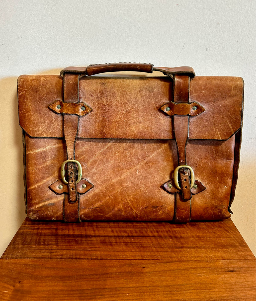 Vintage Leather Buckle Briefcase Bag – Sunbeam Vintage