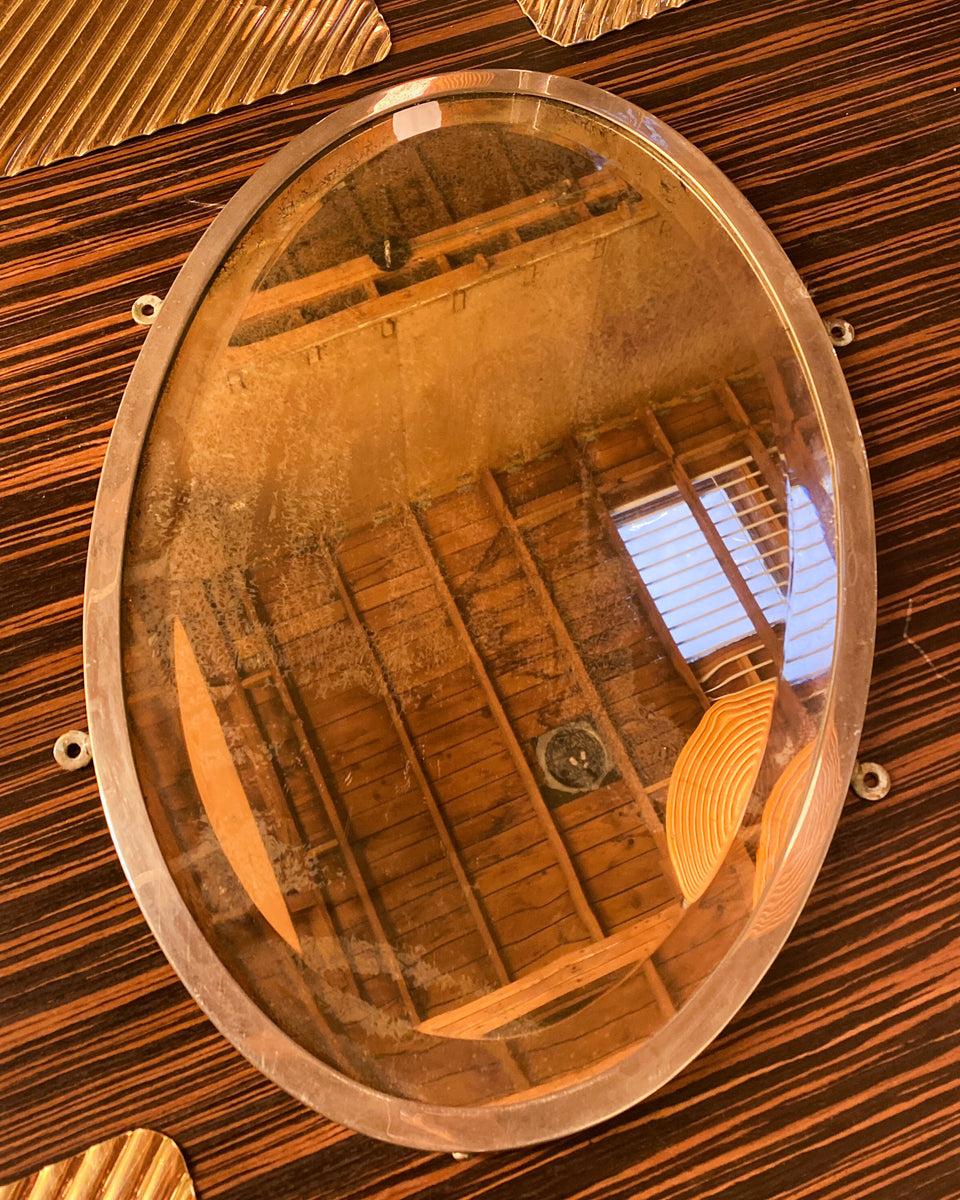Vintage Metal Framed Oval Mirror – Sunbeam Vintage
