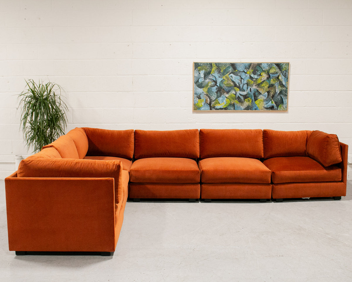 Sebastian 7 Piece Sofa in Rust – Sunbeam Vintage
