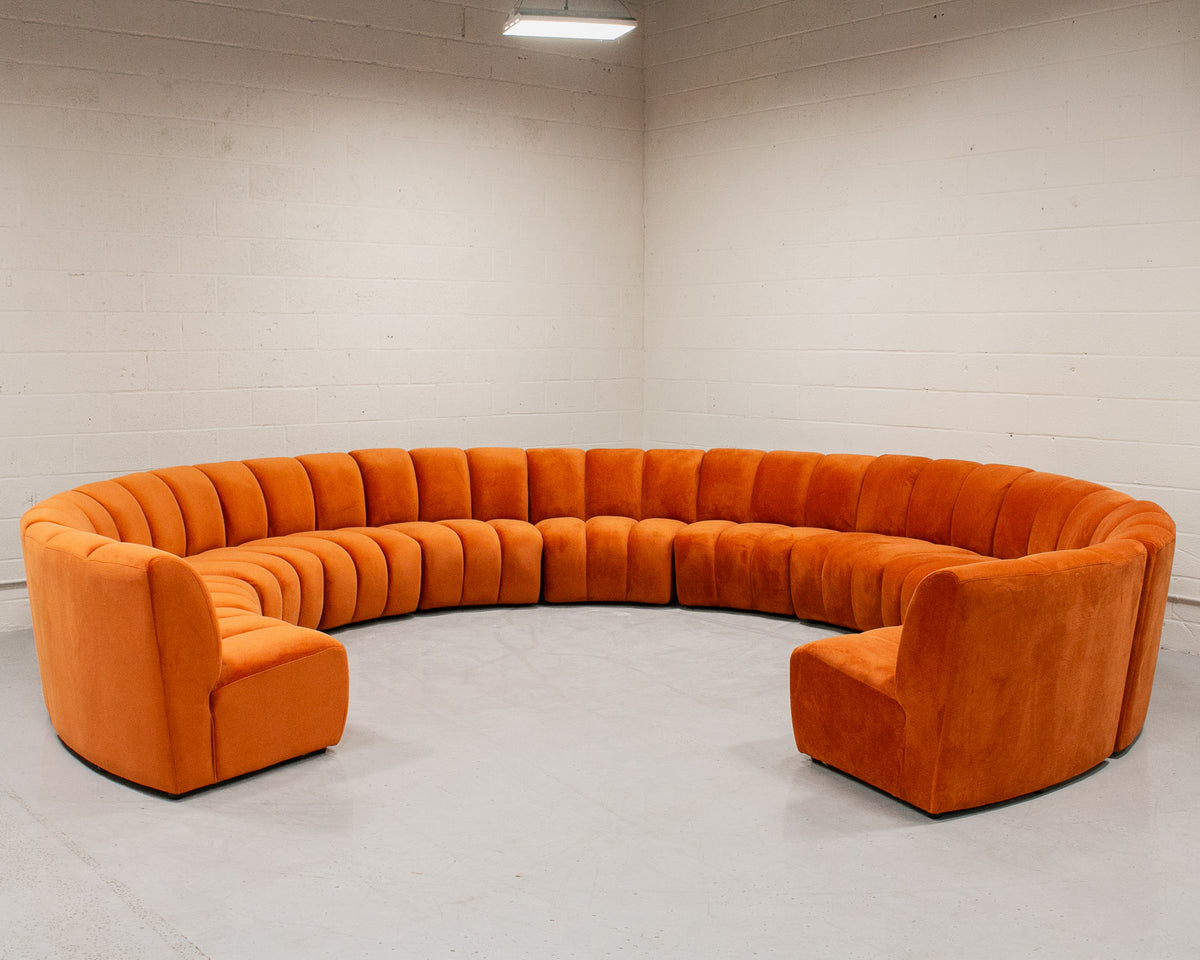 Burnt Orange Chic Circle Sofa – Sunbeam Vintage