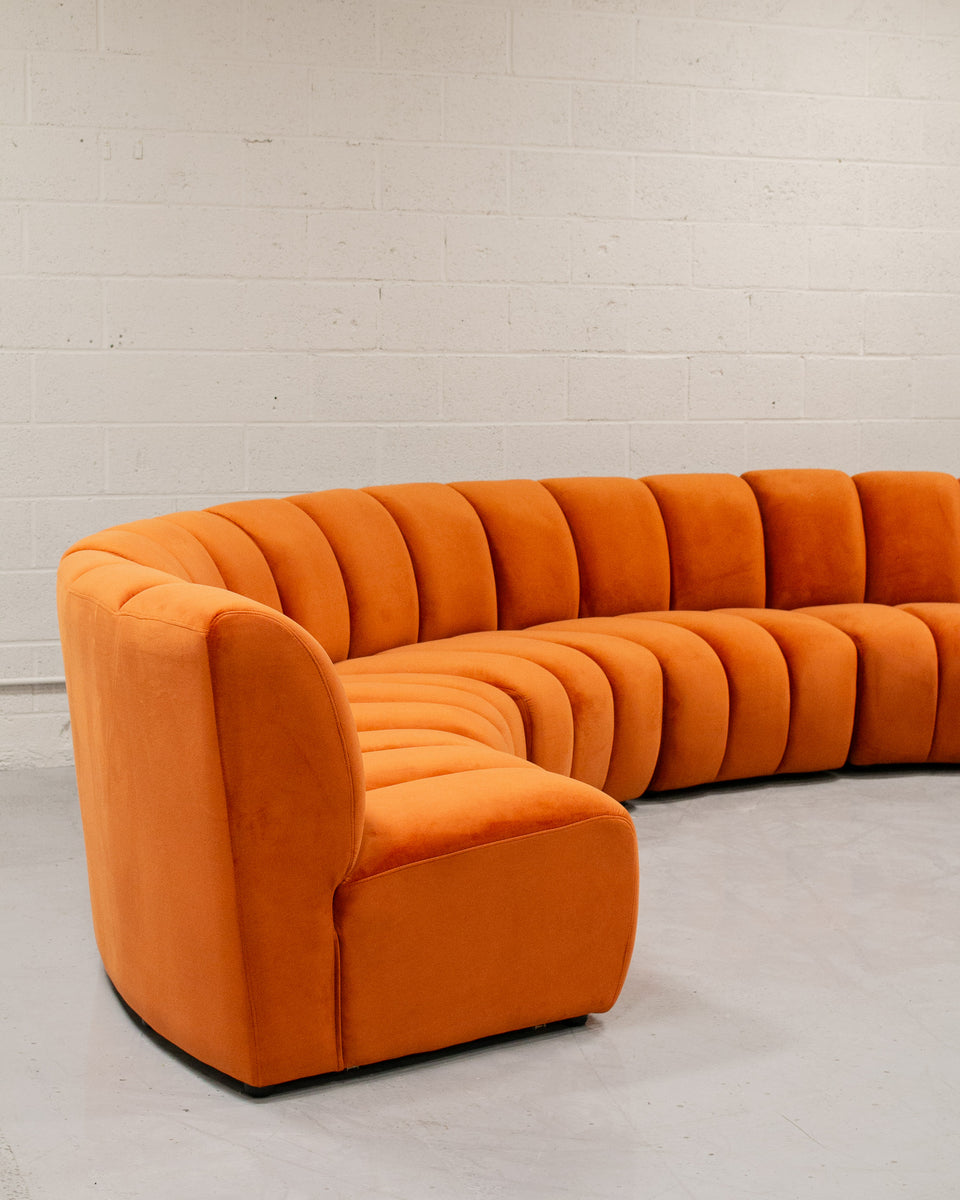 Burnt Orange Chic Circle Sofa – Sunbeam Vintage
