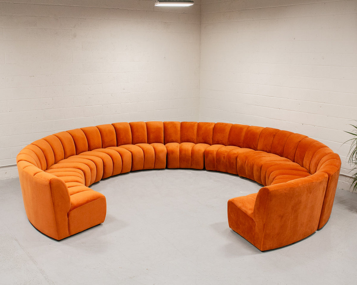 Burnt Orange Chic Circle Sofa – Sunbeam Vintage