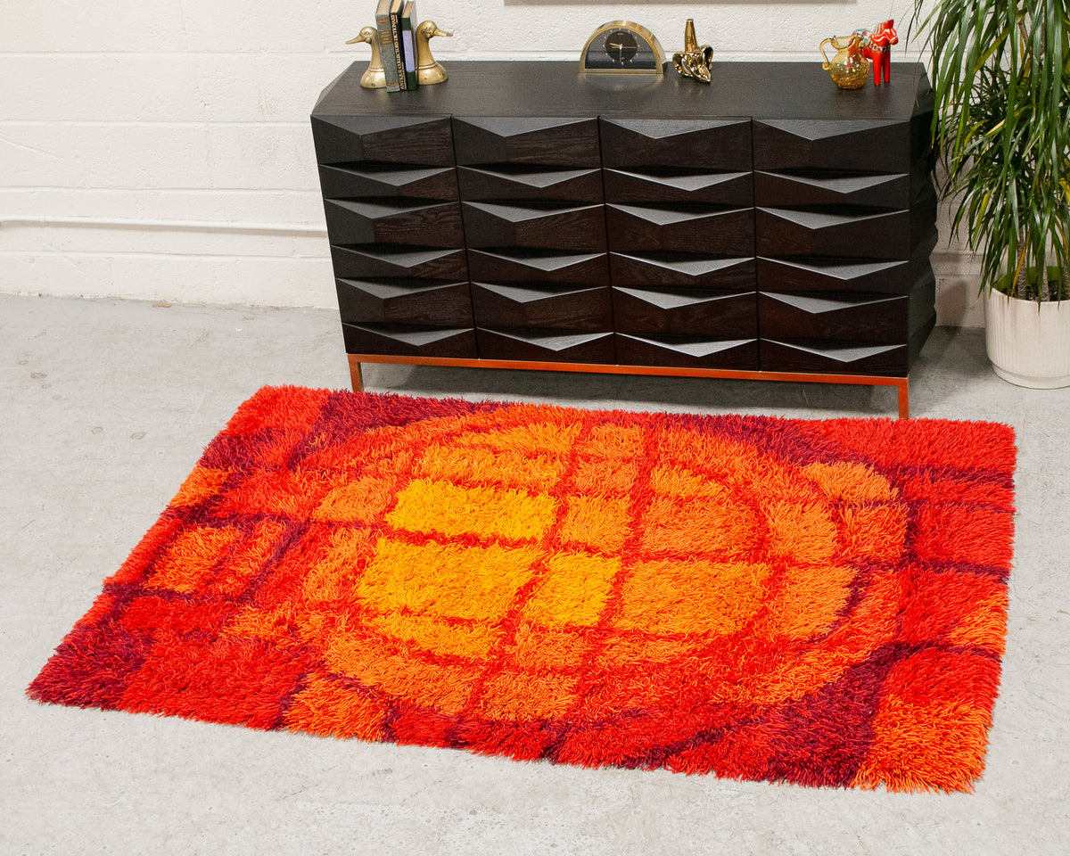 Red and Orange Rya Rug – Sunbeam Vintage