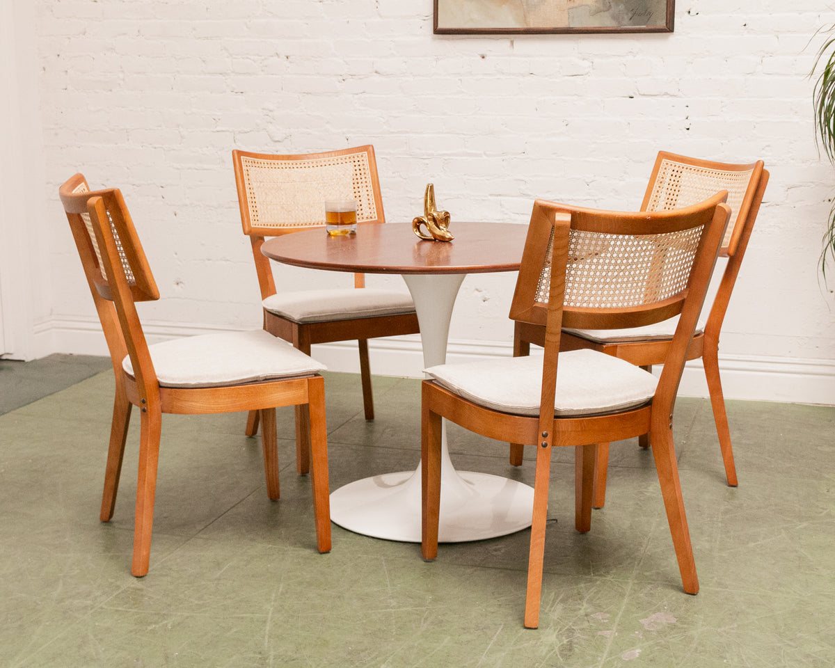 Set of 4 Wicker Curved Back Chairs – Sunbeam Vintage