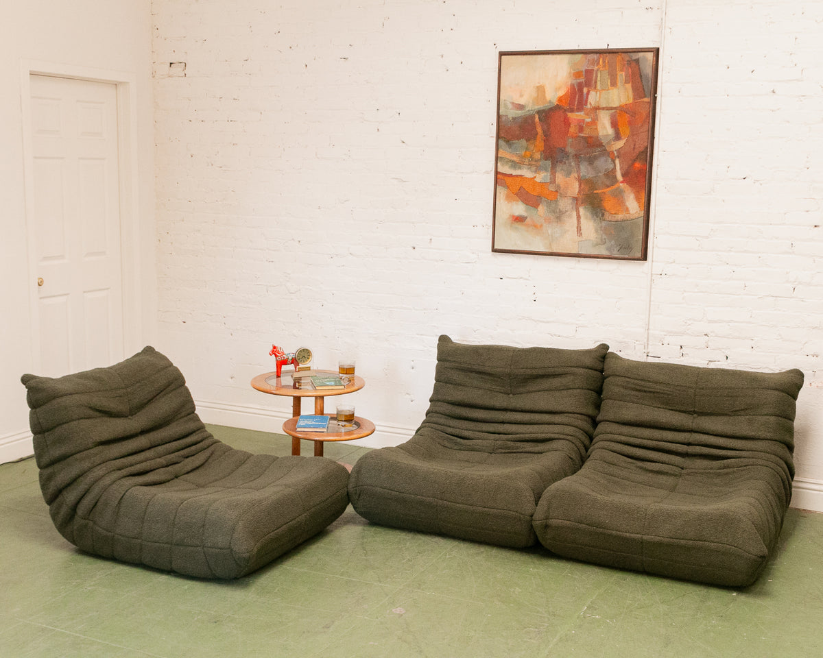 Slouchy 70's Style 3 Seat Sectional in Green – Sunbeam Vintage