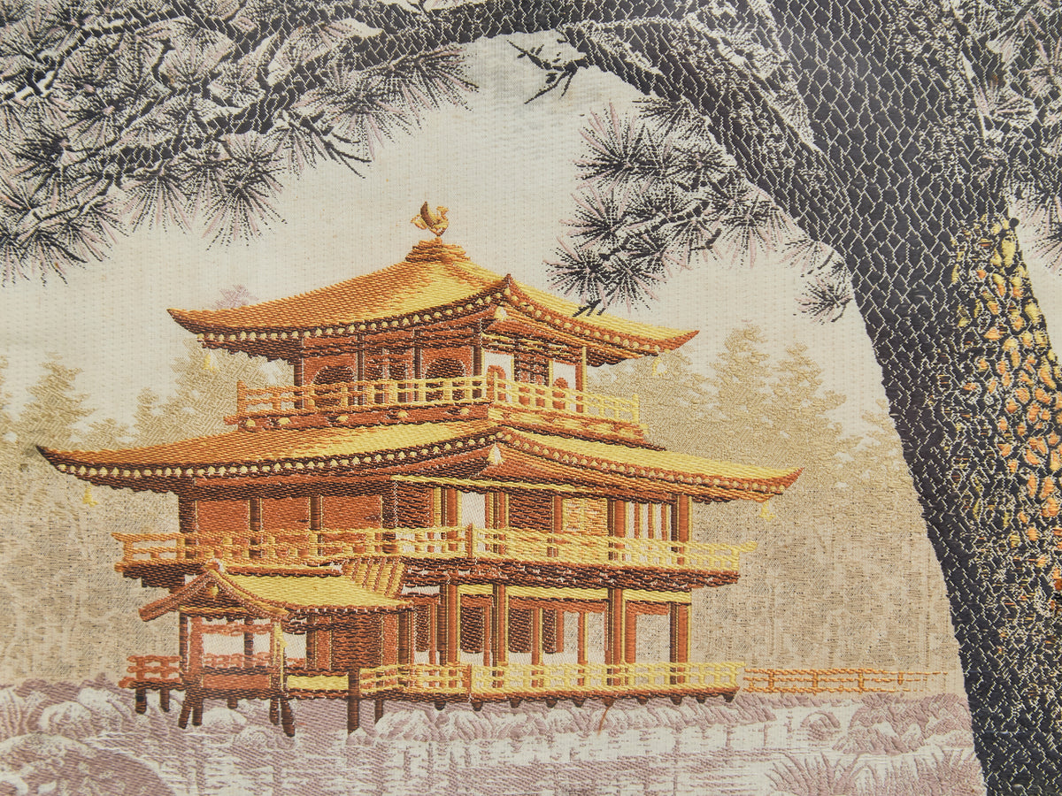 Vintage Japanese Silk Embroidered Art Piece Pagoda – Sunbeam Vintage