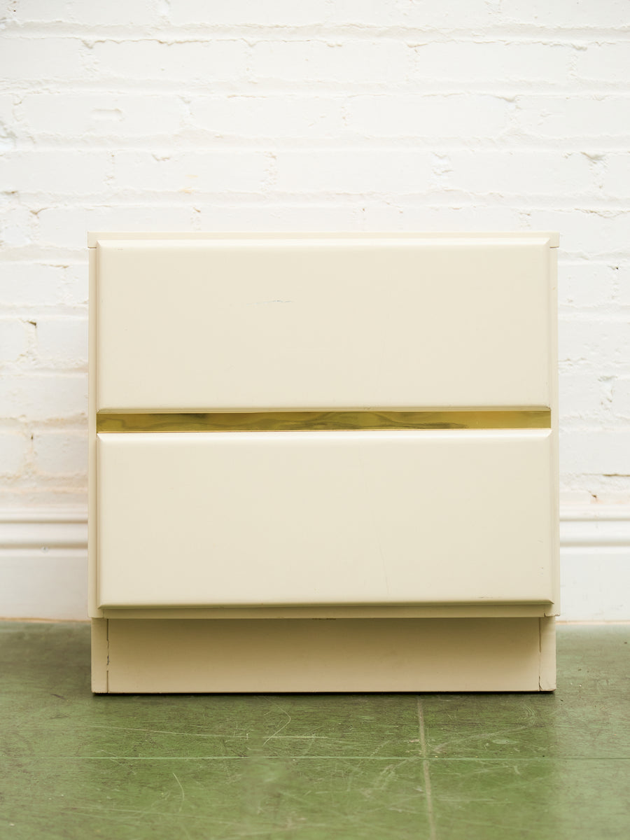 Post Modern Single Double Drawer Nightstand – Sunbeam Vintage