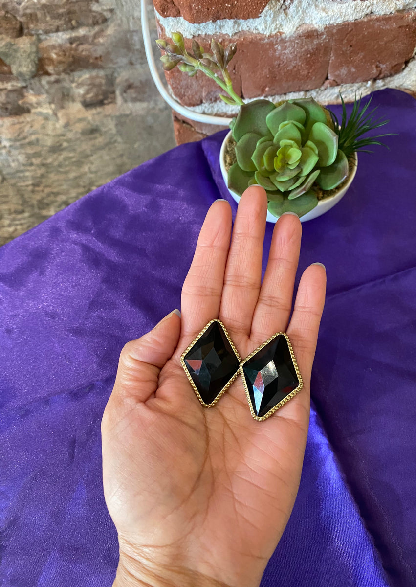 Black Triangular Earrings – Sunbeam Vintage